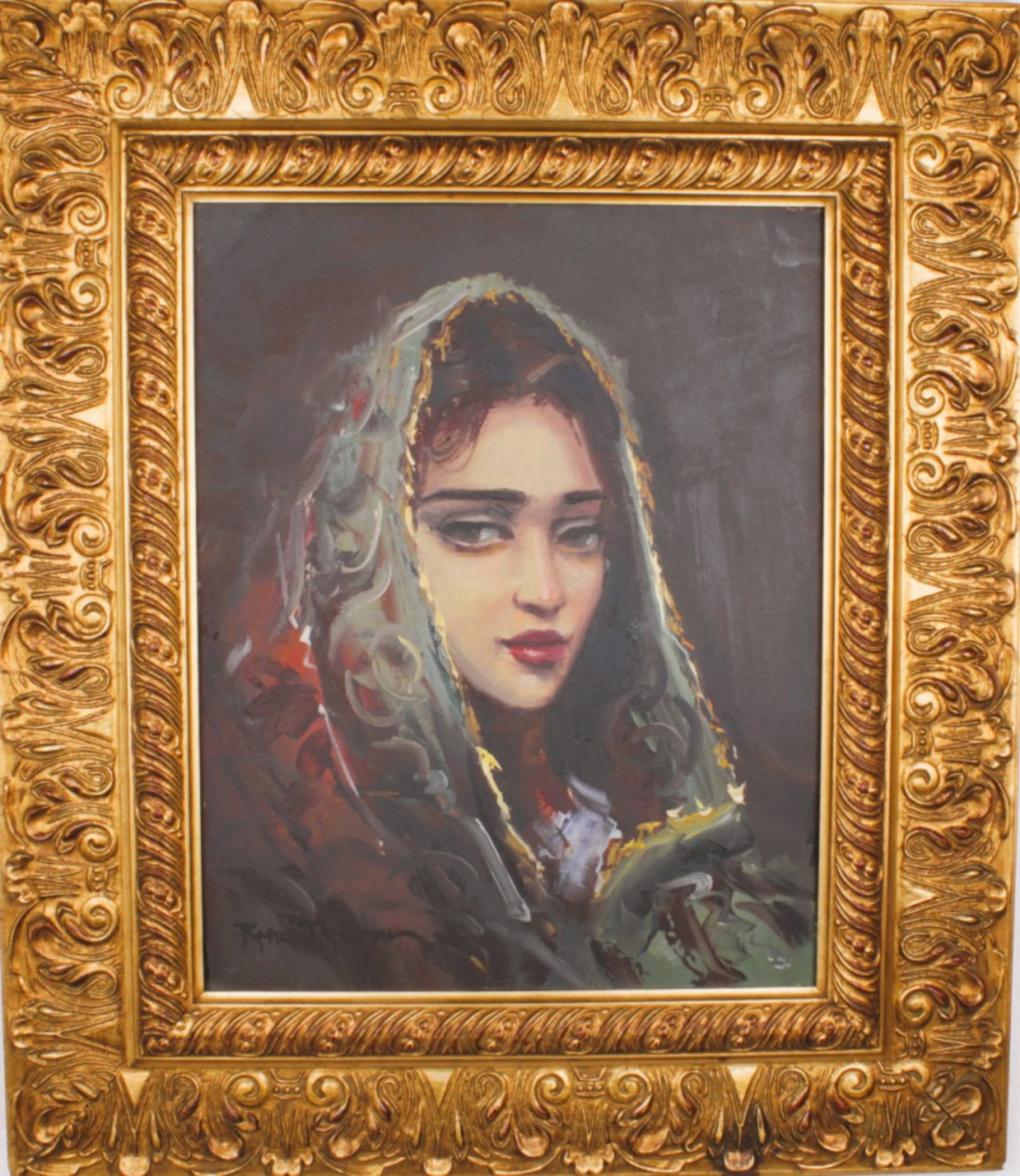 Remzi Taskiran, A Painting Of A Veiled Woman Auction
