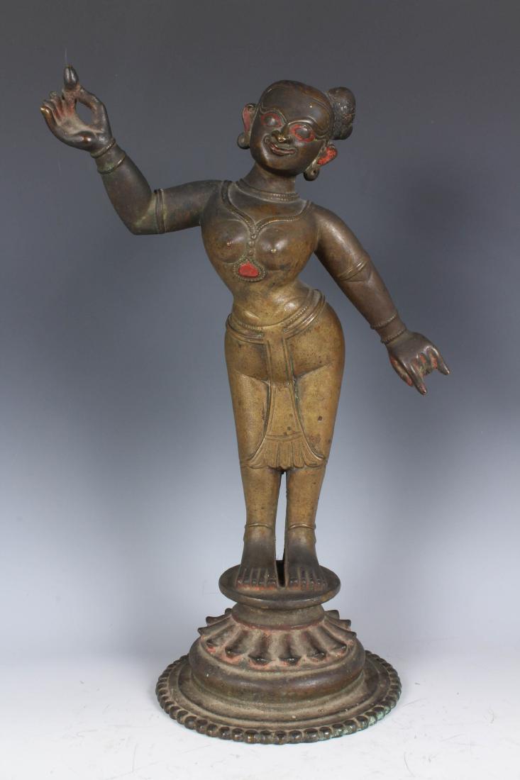 Large Antique Bronze Indian Radha Statue