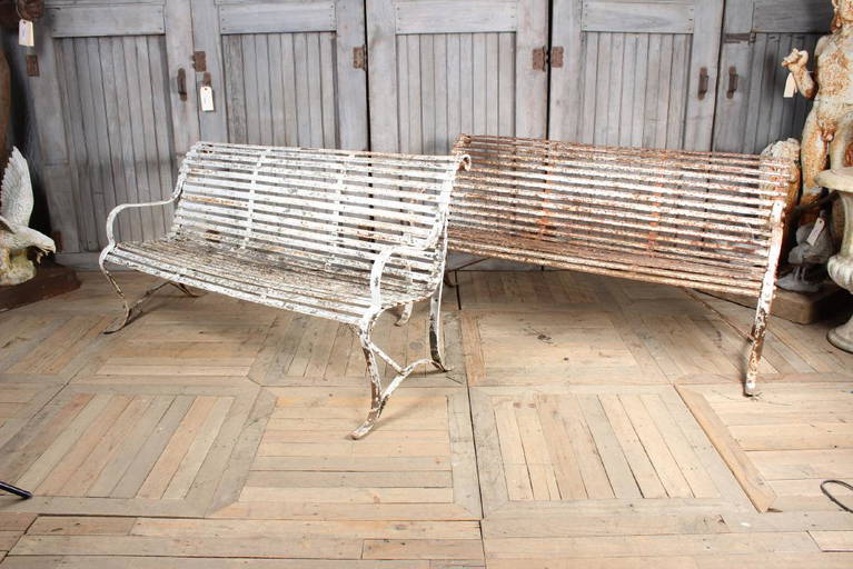 Pair Regency Style Strap Benches