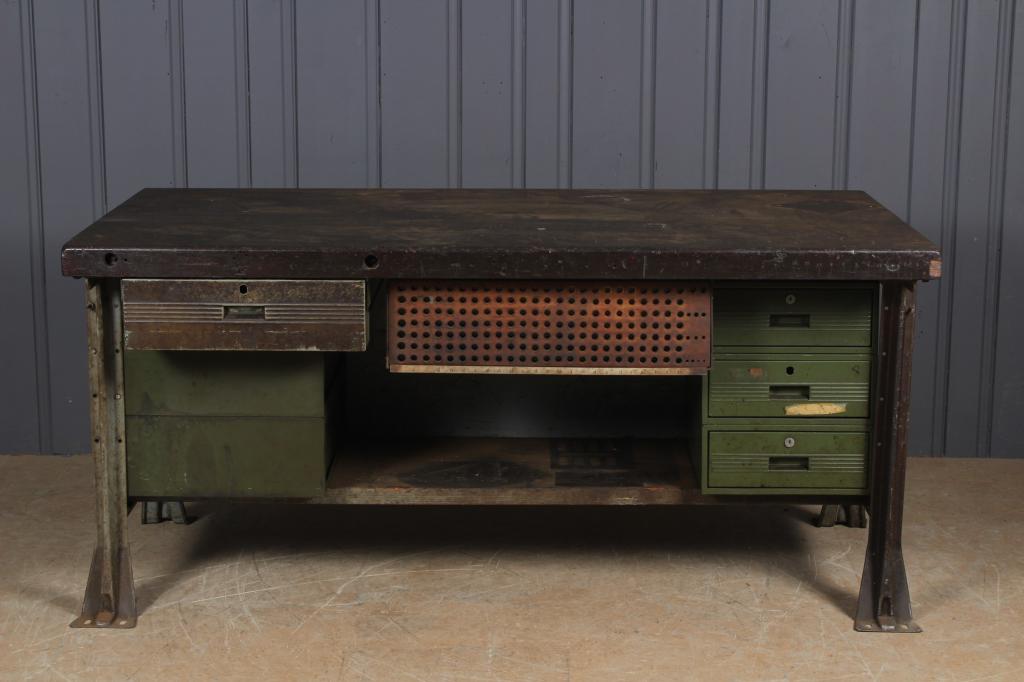 Vintage Industrial Work Station Table
