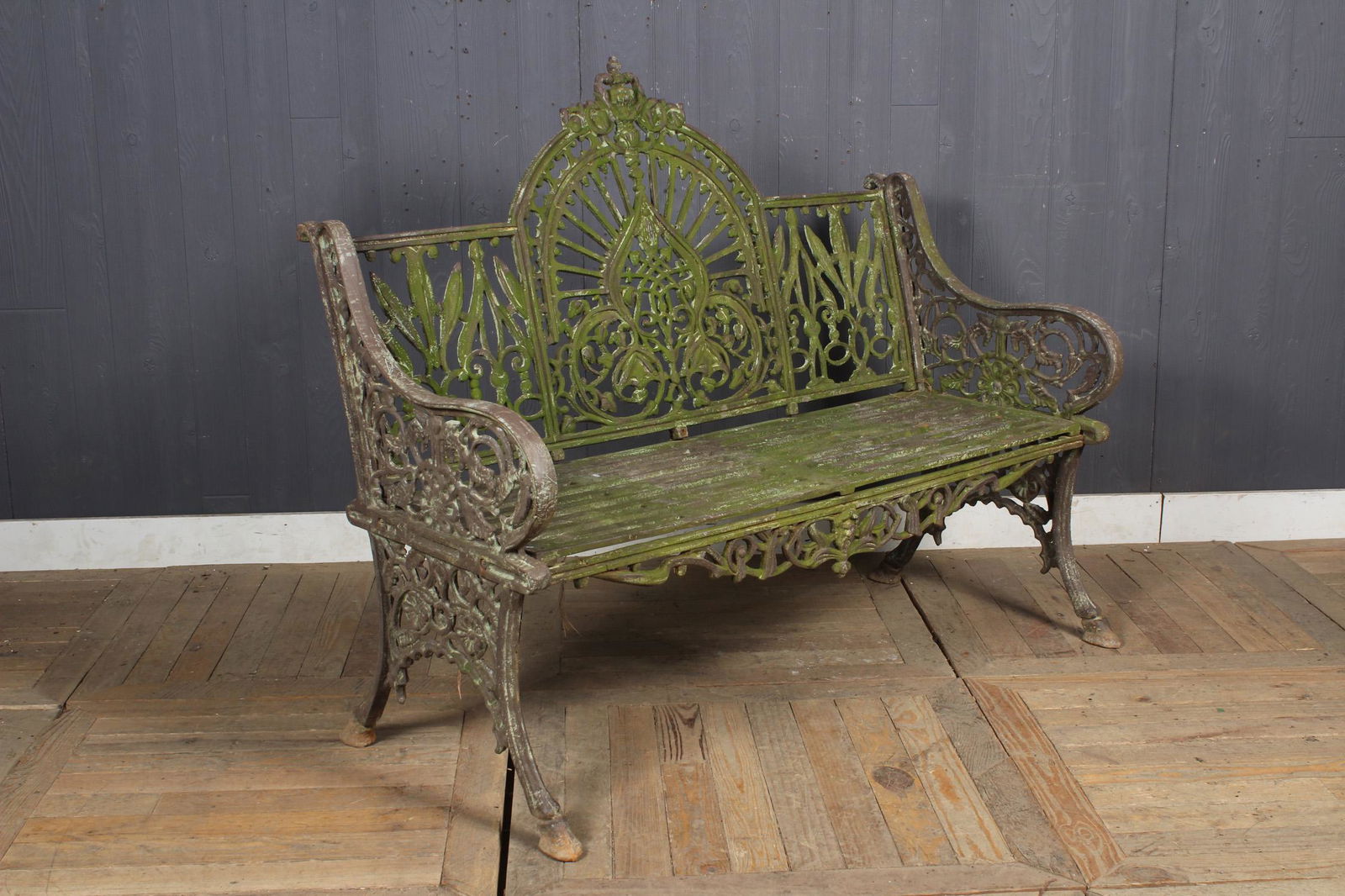 Cast Iron Bench with Arch Back and Floral Decor - May 19, 2020 ...