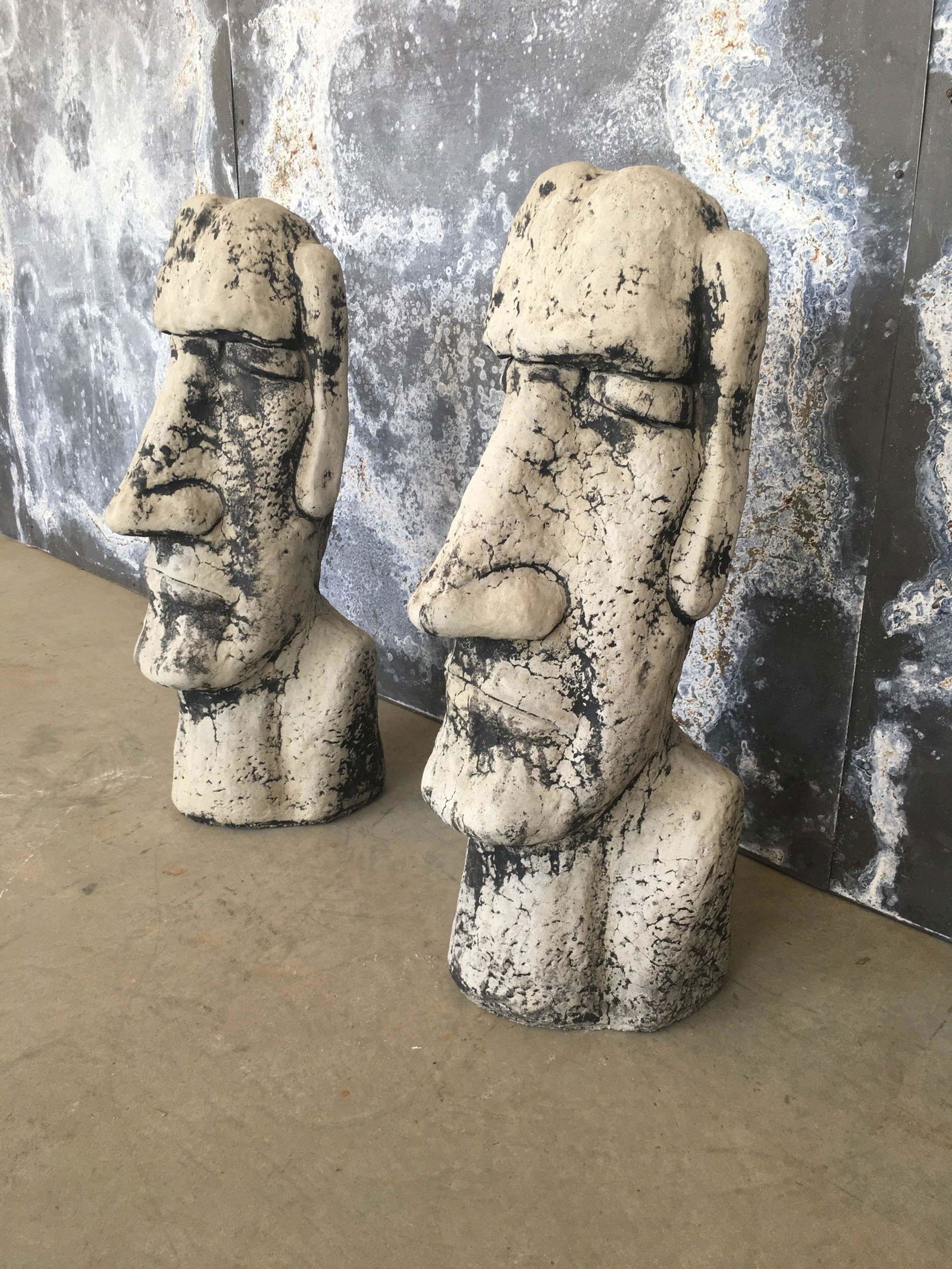 Pair Easter Island Maoi Rapa Nui Style Sculptures - May 19, 2020 ...
