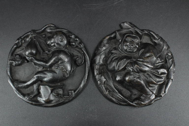 Pair Medieval Style Cast Medallions