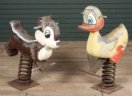 Vintage Cast Aluminum Playground Spring Horse Ride