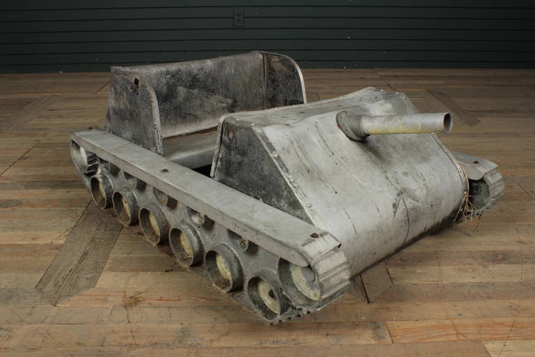 Vintage Tank Form Carnival Ride Vehicle