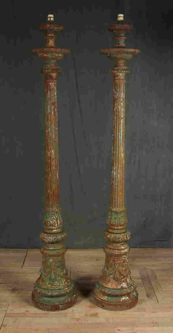 Pair Cast Iron Fluted Column Lanterns (#0132) on May 26, 2022 ...