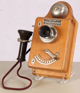 Antique Wooden Phone Booth With Phone