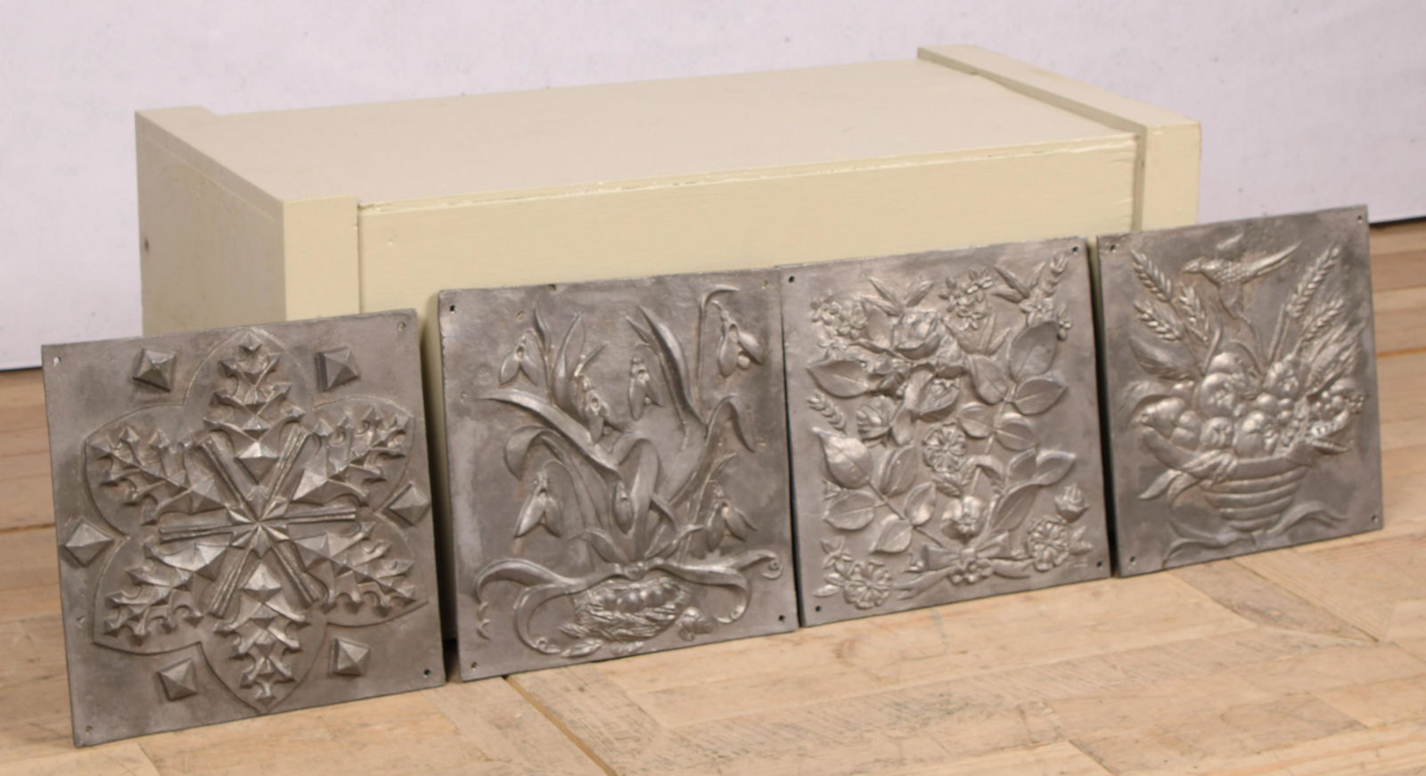 English Cast Lead Four Seasons Garden Wall Plaques