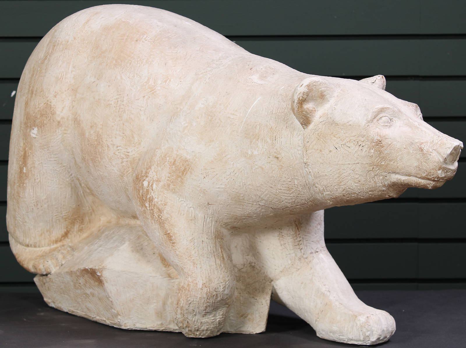 Signed Plaster Polar Bear Sculpture Auction