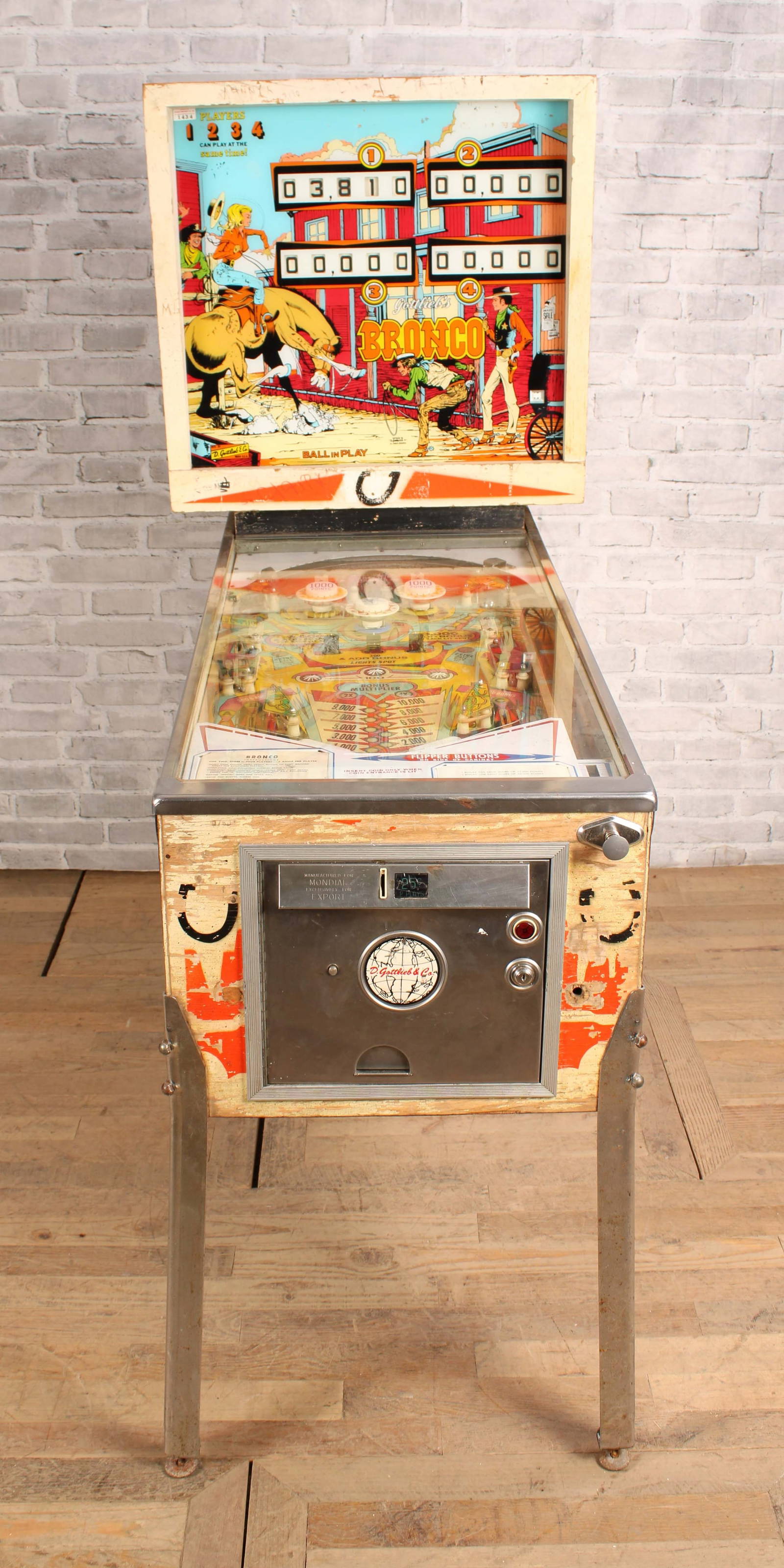 Vintage Gottlieb 1977 Bronco Pinball Machine Auction
