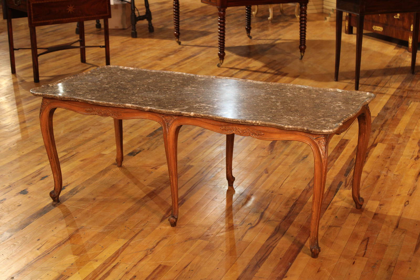 French Low Table With Marble Top Auction