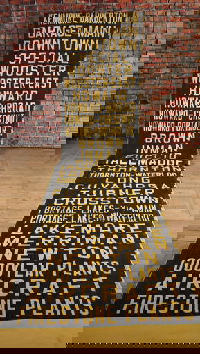 Vintage Bus Destination Sign Roll, Akron, Ohio