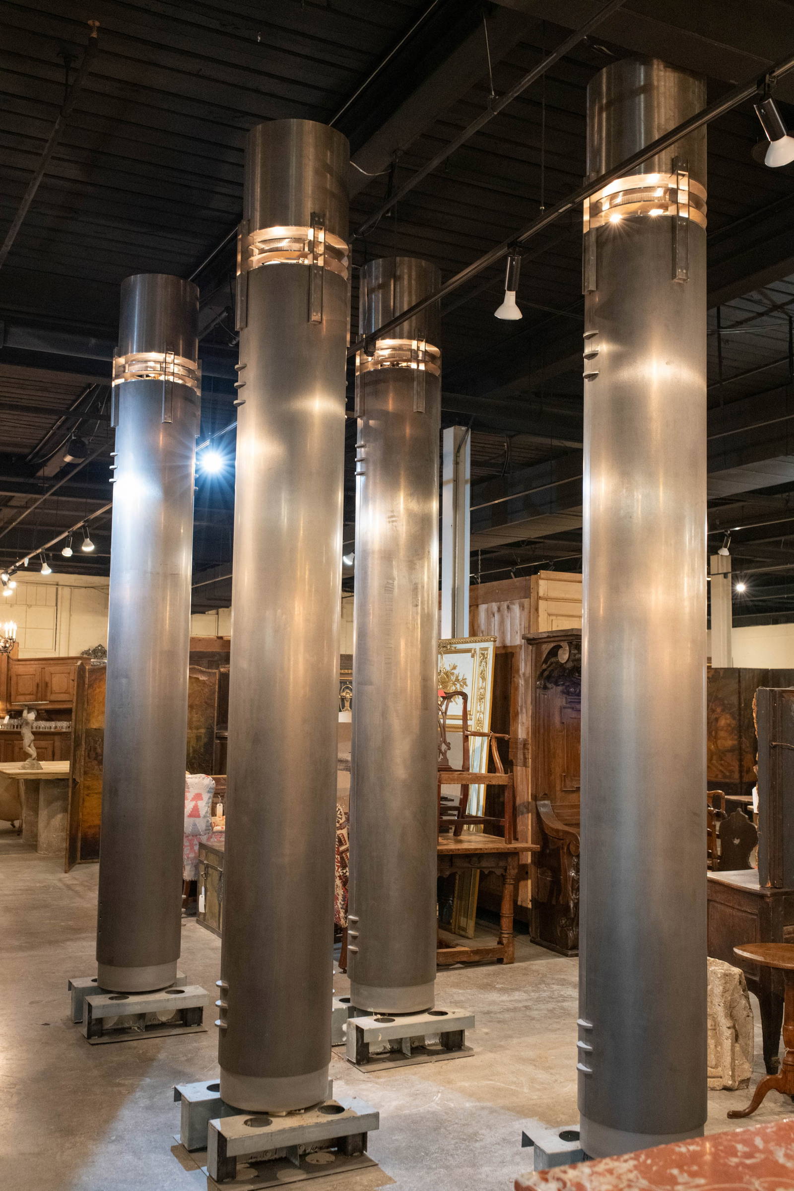 Set Of 4 Belgian Art Deco Style Pathway Lamps Auction