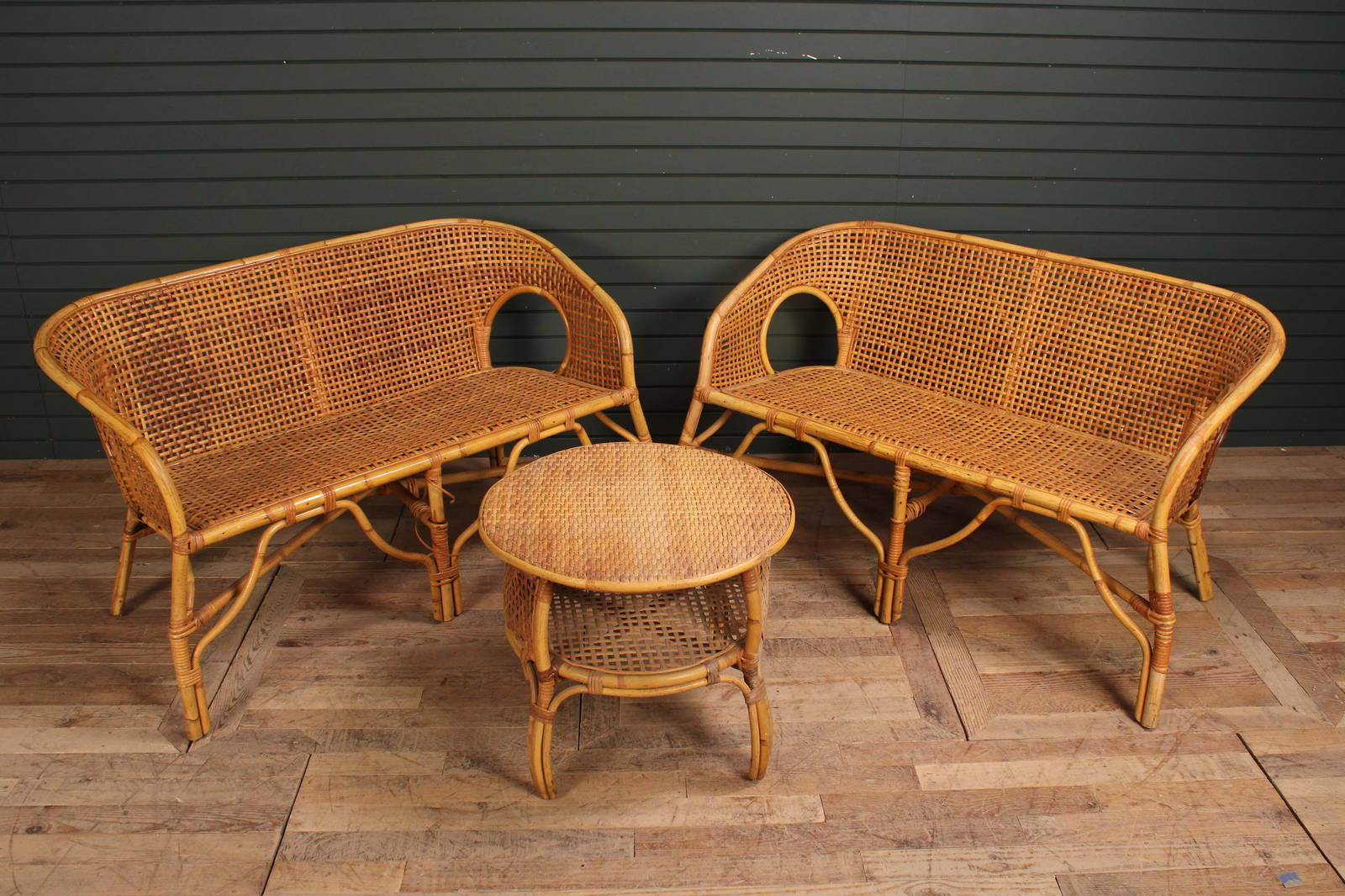 Suite Of Mcm Bamboo And Reed Furnishings Auction