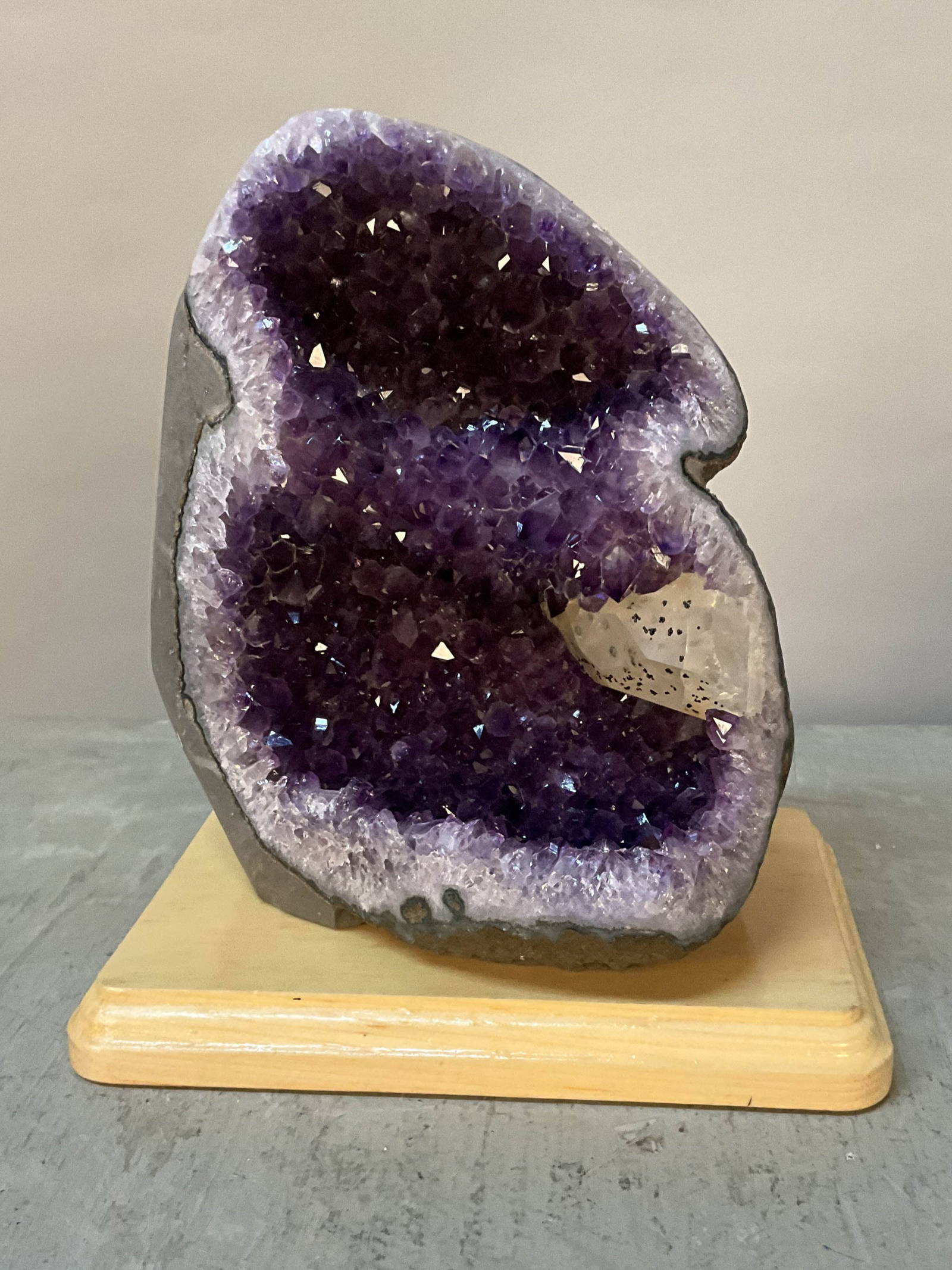 Amethyst Egg With Calcite Inclusion Auction