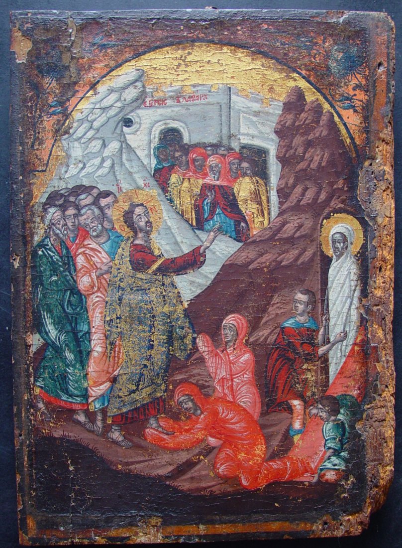 Raising of Lazarus, 17th century, Greek Icon.
