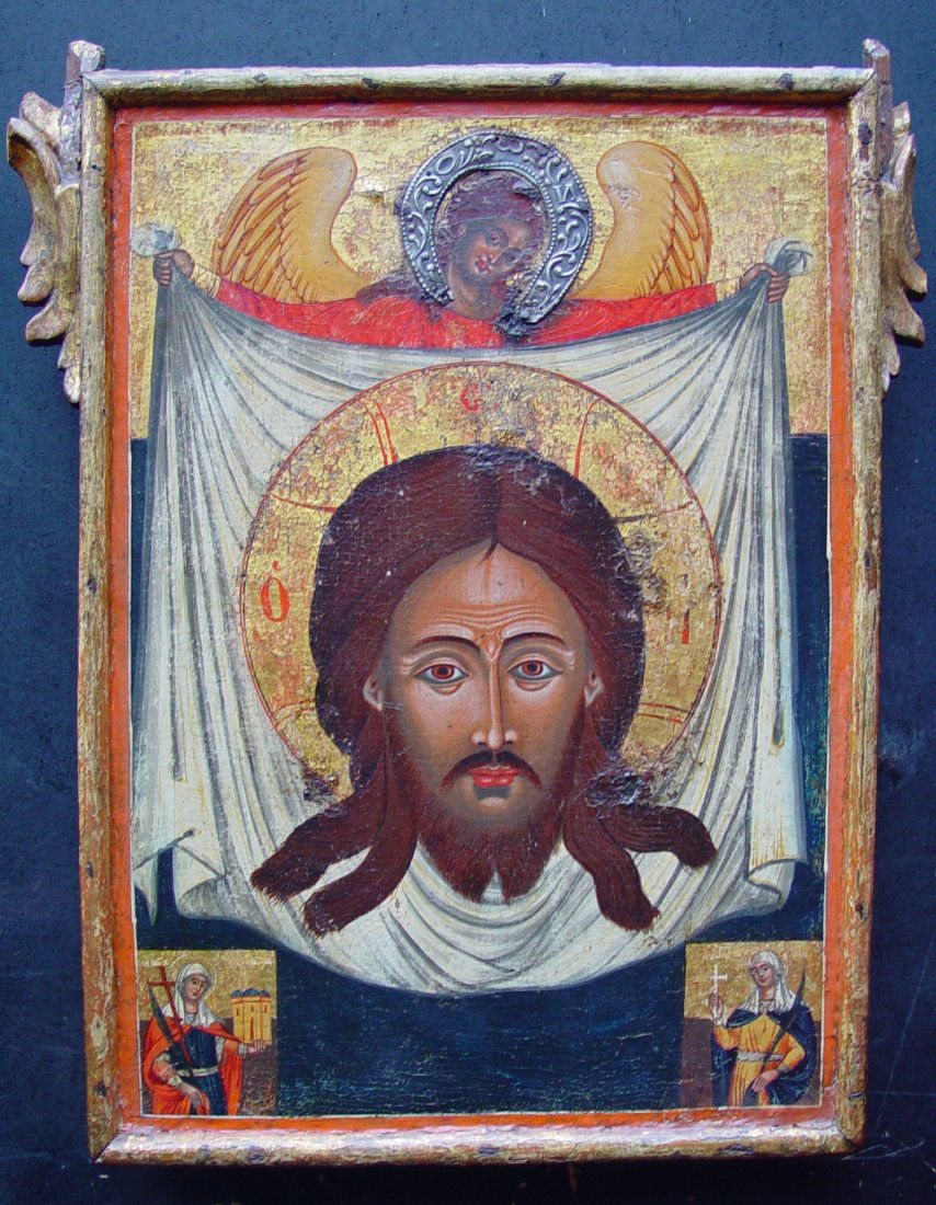 Large Mandylion, Greek Icon , 17th C.