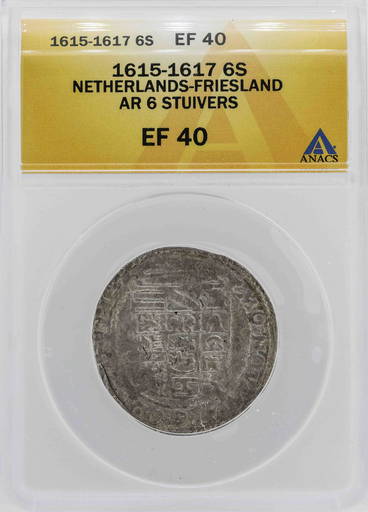 1615 1617 Netherlands Friesland 6 Stuivers Coin Anacs