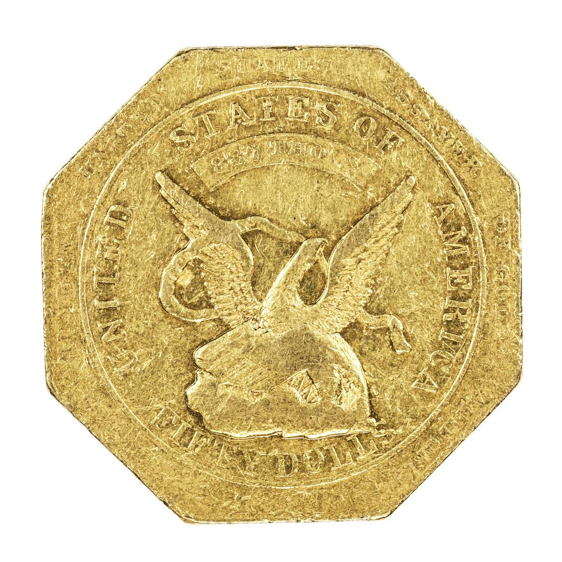 1851 50 Humbert "887" Reeded Augustus Gold Slug Coin - Jan 31, 2021 | 1 ...