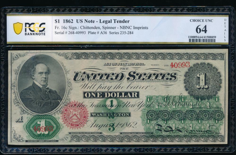 1862 $1 Legal Tender Note PCGS 64 - Mar 05, 2023 | 1 Great Deal ...
