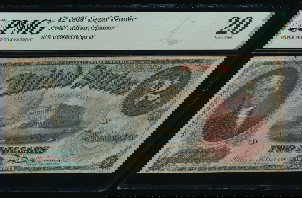 1869 $2 Legal Tender Note Pmg 20 - Oct 15, 2023 | 1 Great Deal Auctions ...