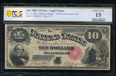 1862 $1 Legal Tender Note Pcgs 58 Auction