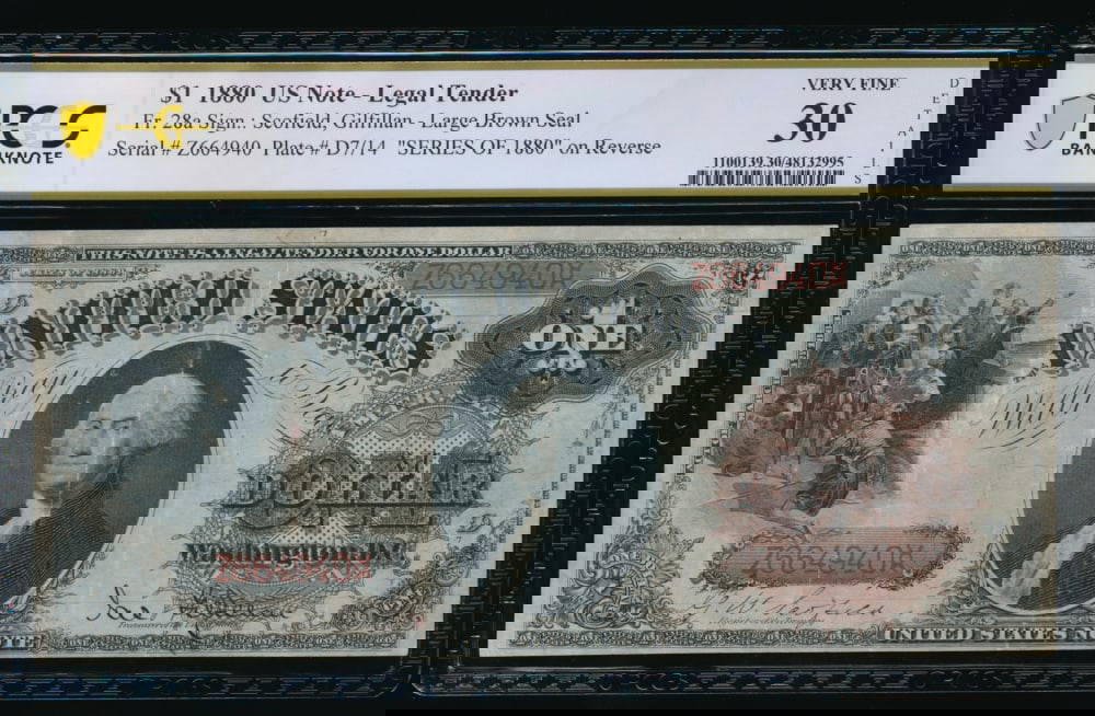 1880 $1 Legal Tender Note Pcgs 30 Auction