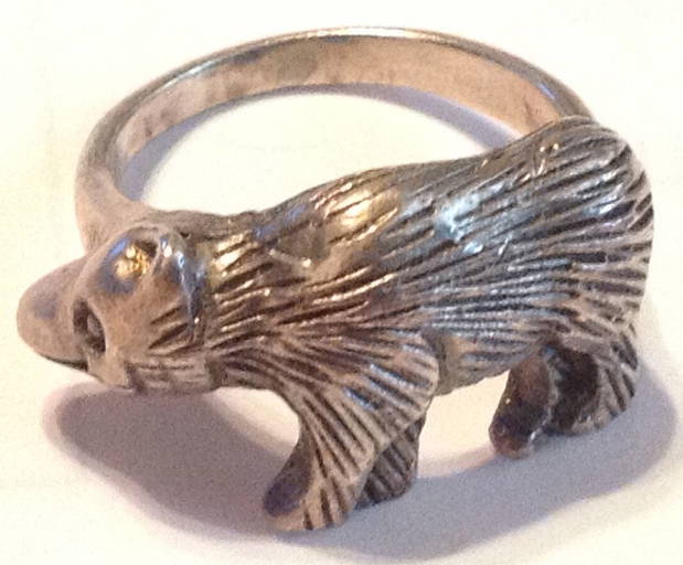 Estate Native Navajo Sterling Bear Ring