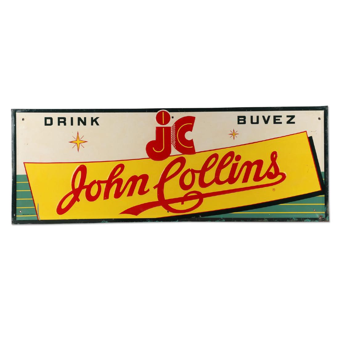 Canadian 1961 Tin Litho John Collins Sign