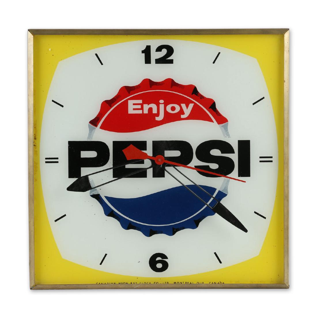 Canadian Pepsi Neon-Ray Lighted Wall Clock