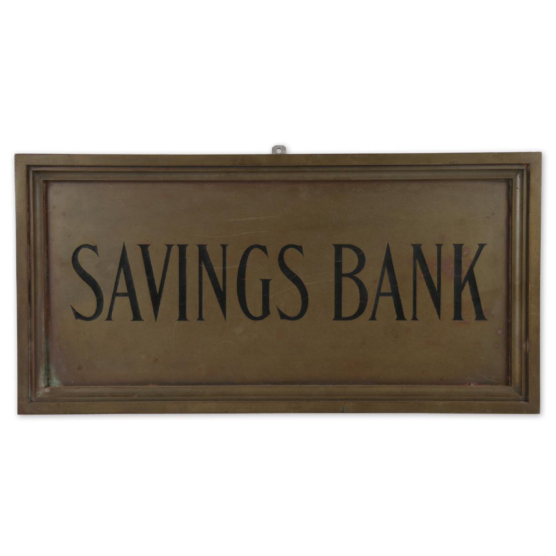 Solid Brass “savings Bank” Building Sign
