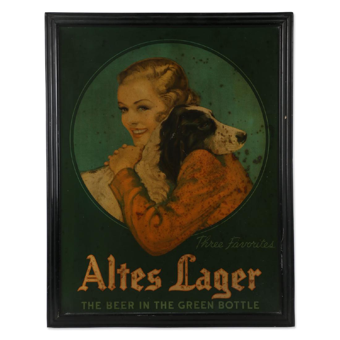 Altes Lager Beer Framed Tin Litho Sign
