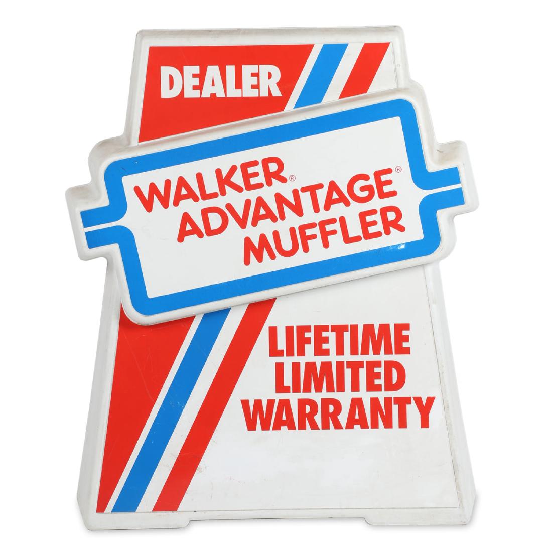 1980s Walker Muffler Plastic Curb Sign