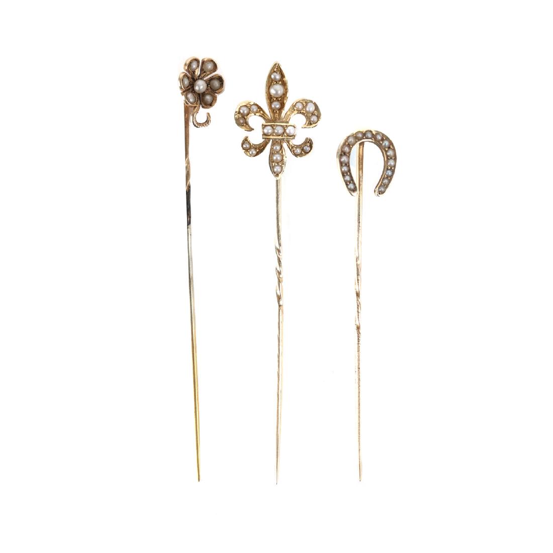 14k Gold Stick Pins
