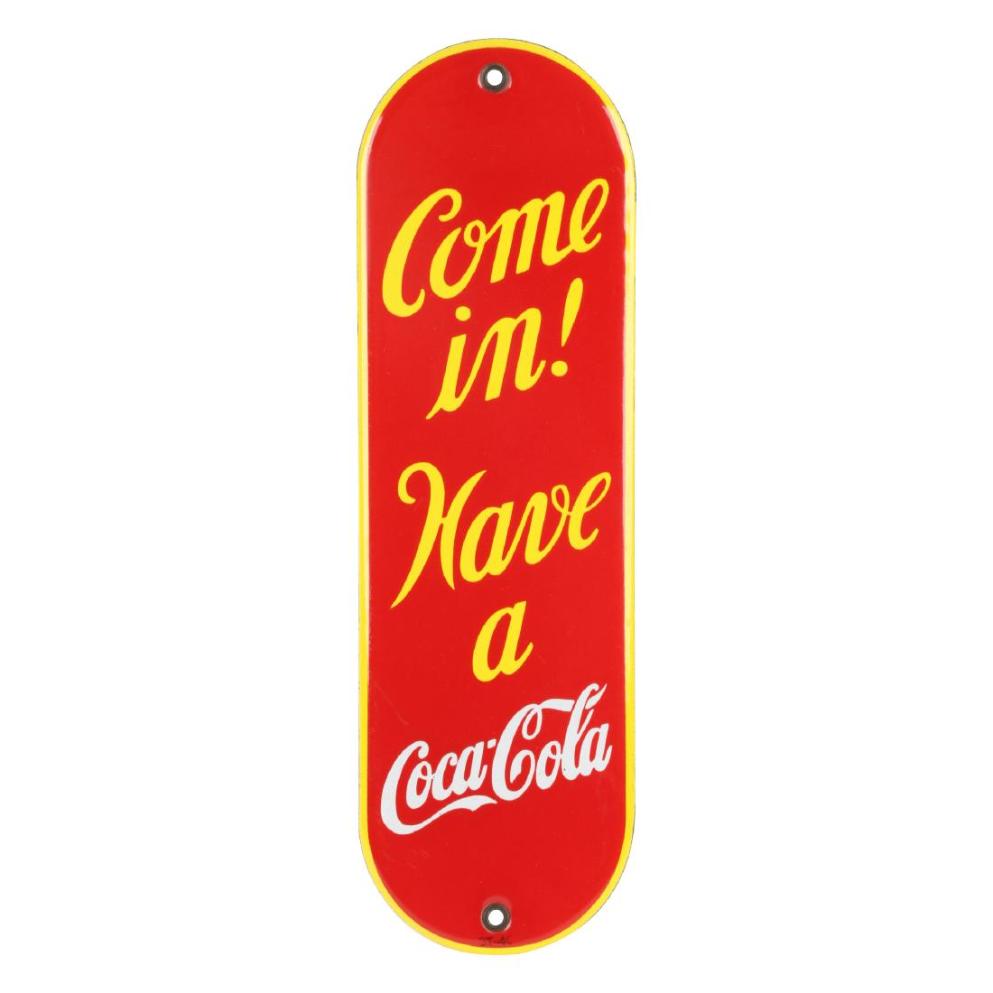 Coca-Cola Porcelain Door "Push" Plate