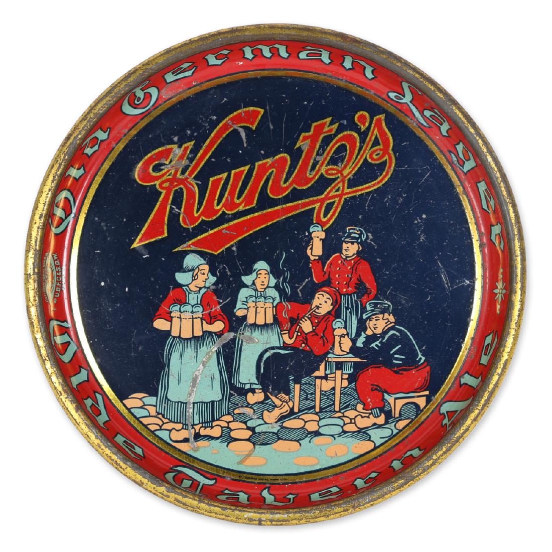 Kuntz Old German Lager Tin Litho Beer Tray