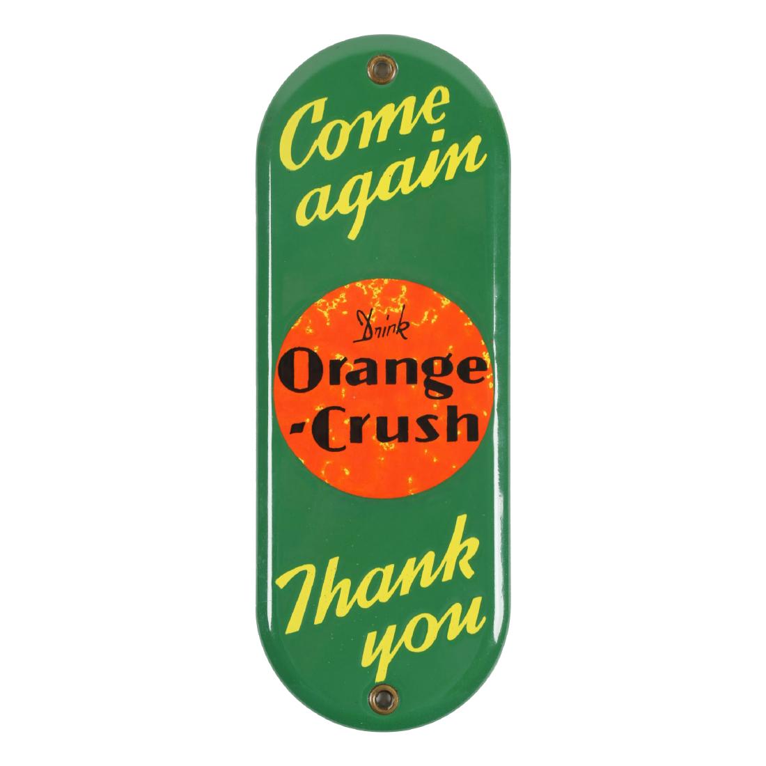 Orange Crush Porcelain Door "Push" Plate