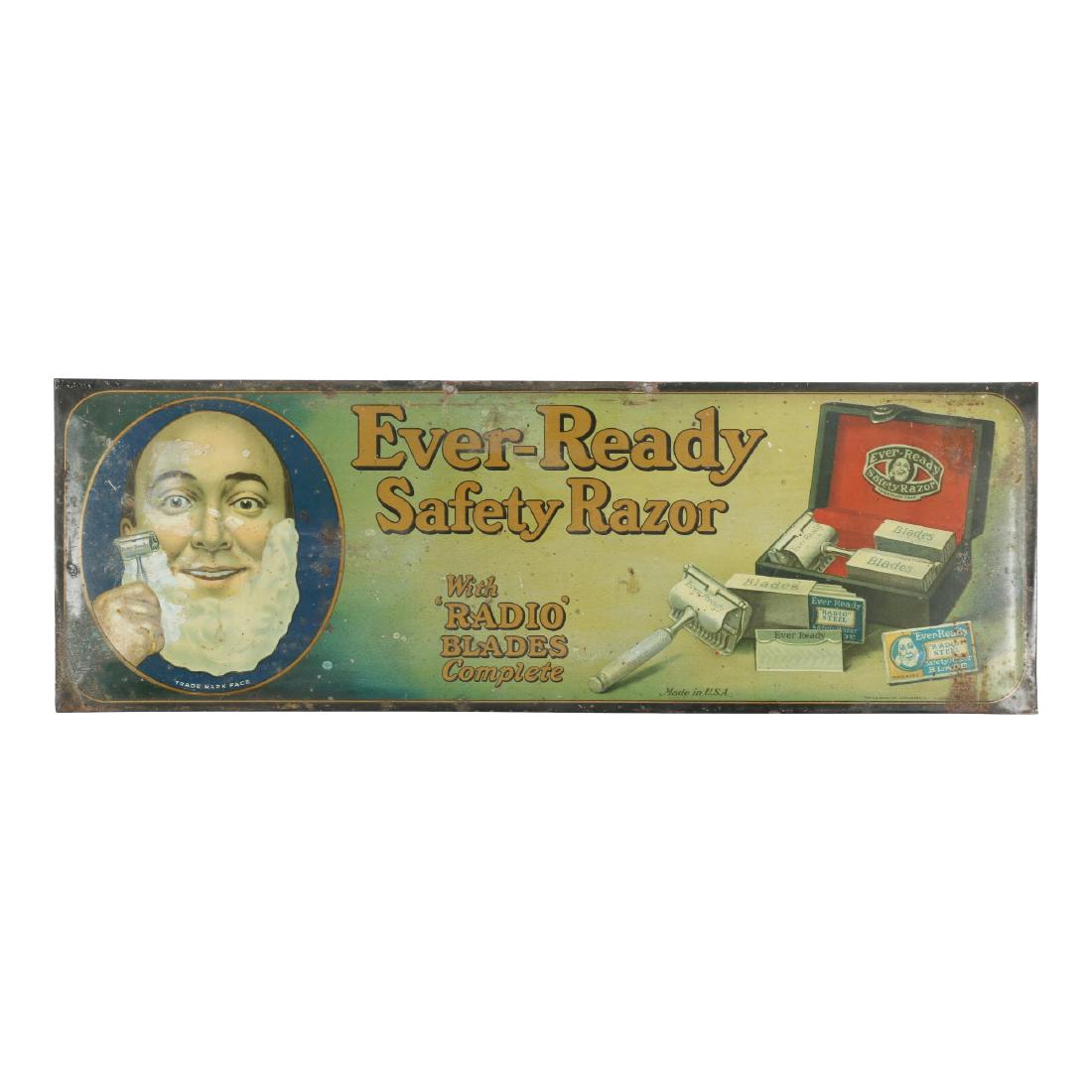 Eveready Safety Razor Tin Litho Sign