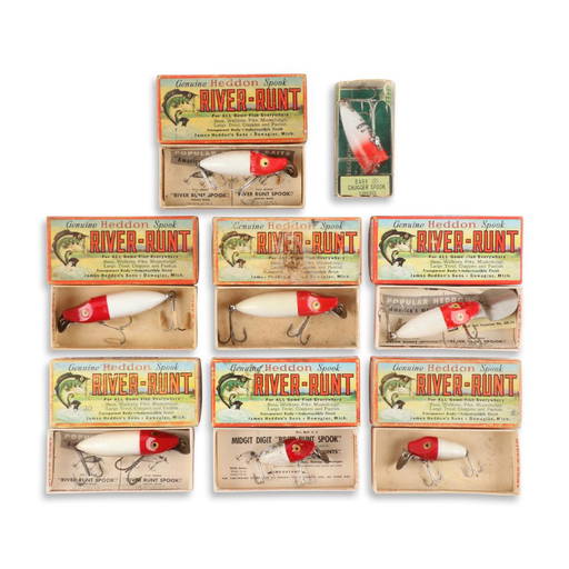 Red And White Heddon River Runt Lures