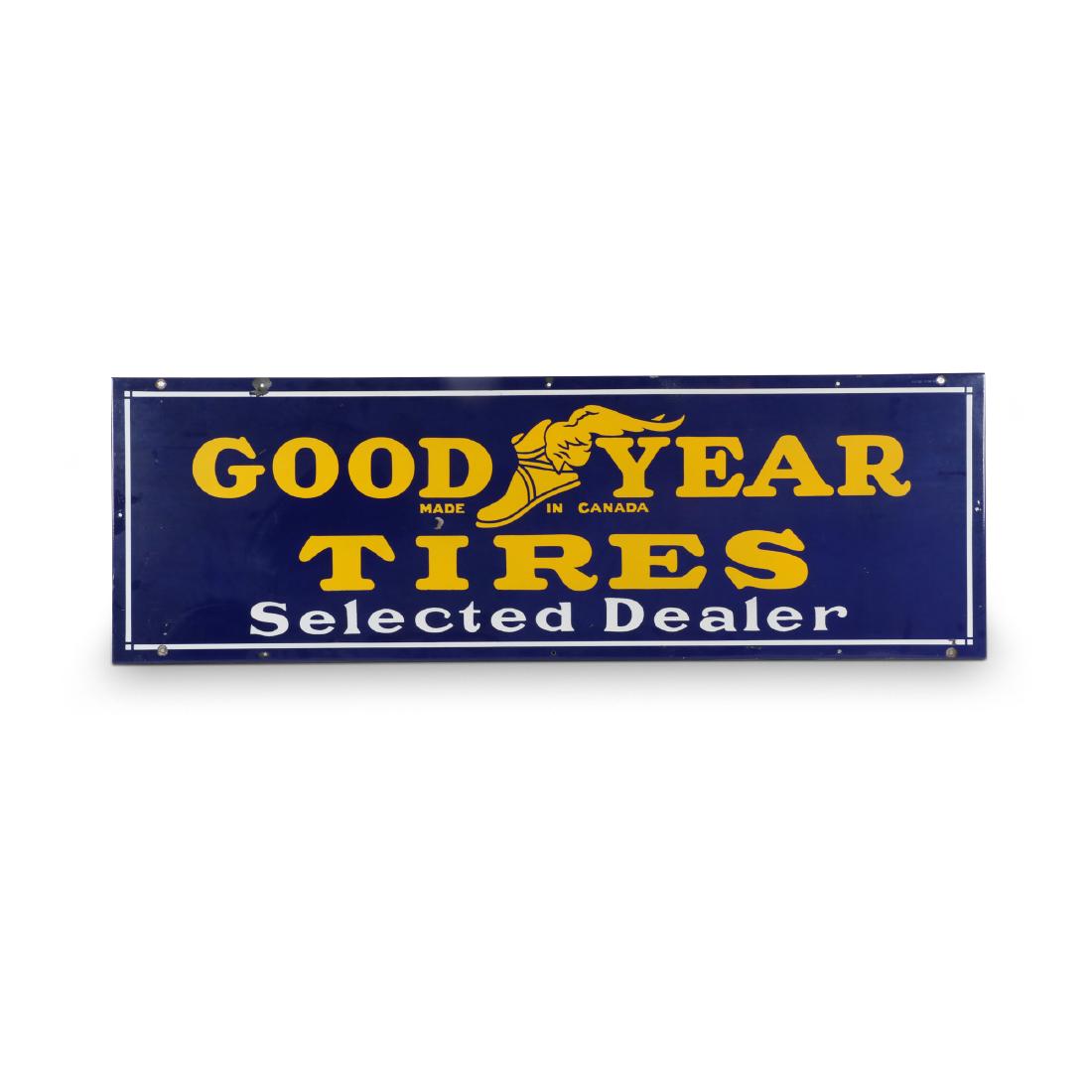 Goodyear Tires Selected Dealers Porcelain Sign