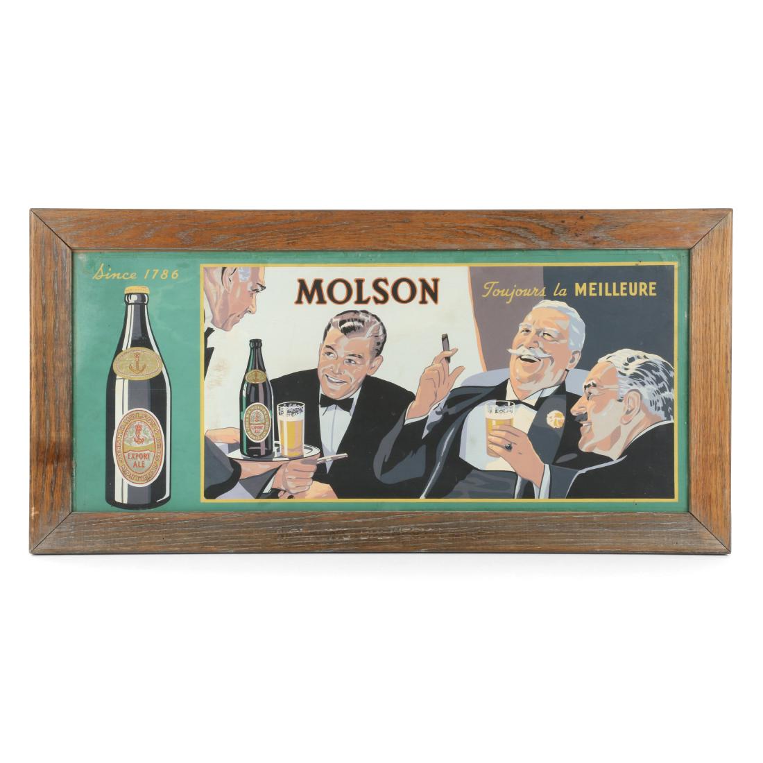 Molson's Beer Framed Litho Sign
