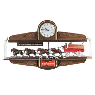 Rare Hanging Budweiser Clydesdale Clock