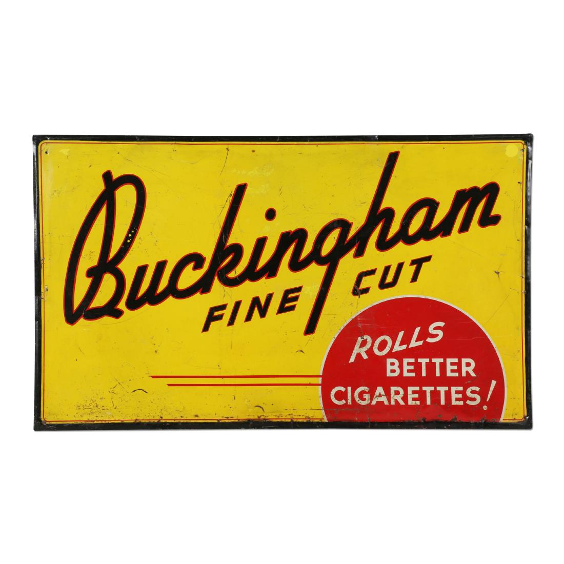 Large Buckingham Cigarettes Tin Litho Sign - Apr 06, 2019 | Miller ...