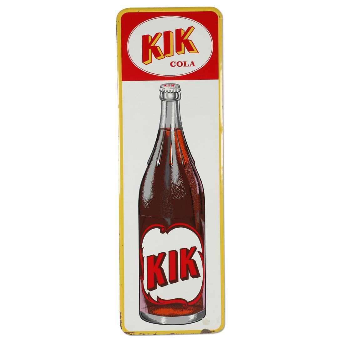 Kik Cola Vertical Tin Litho Sign