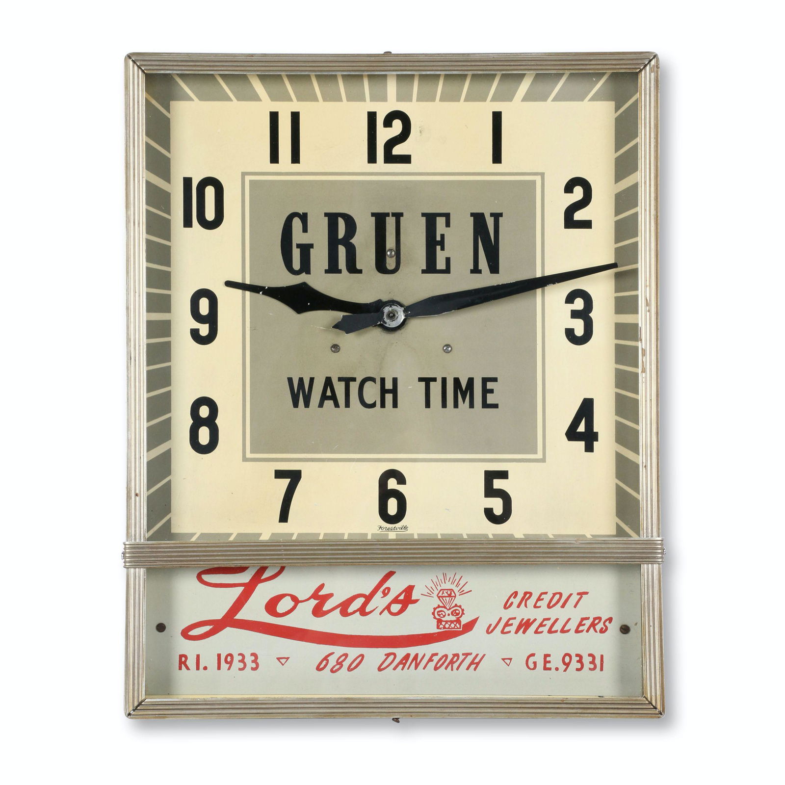 Gruen "watch Time" Jeweller's Clock