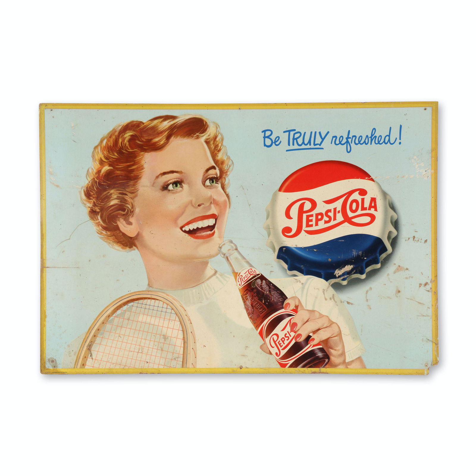 Cardboard Pepsi Cola Poster.