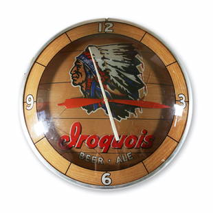 Iroquois Beer Double Bubble Light Up Clock.