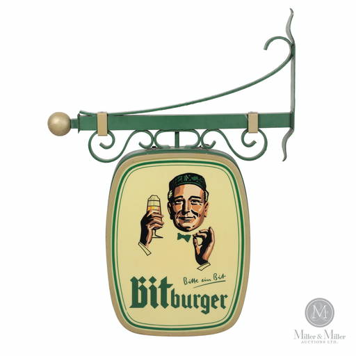 Bitburger Beer Lighted Hanging Pub Sign