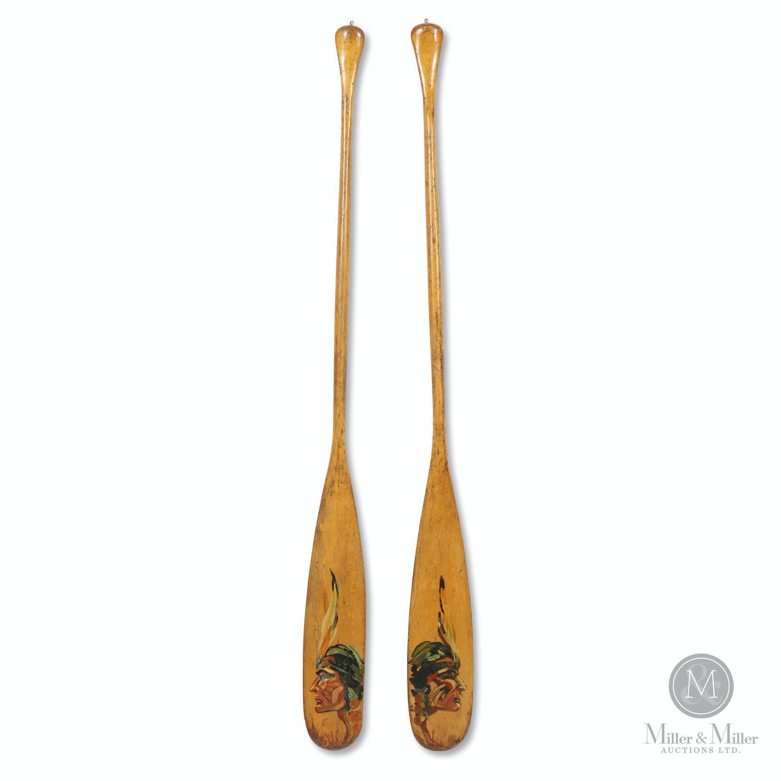 Folk Painted Native American Canoe Paddles