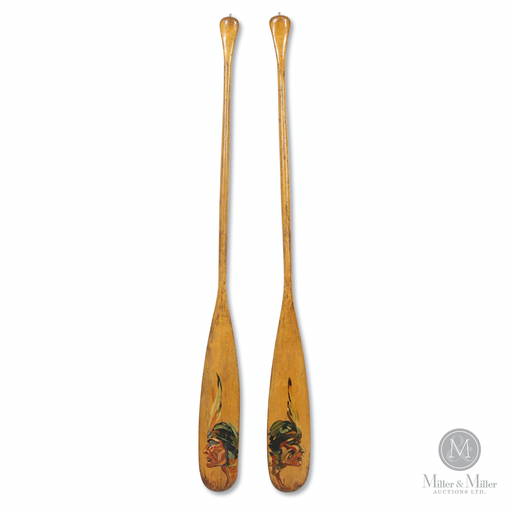 Folk Painted Native American Canoe Paddles